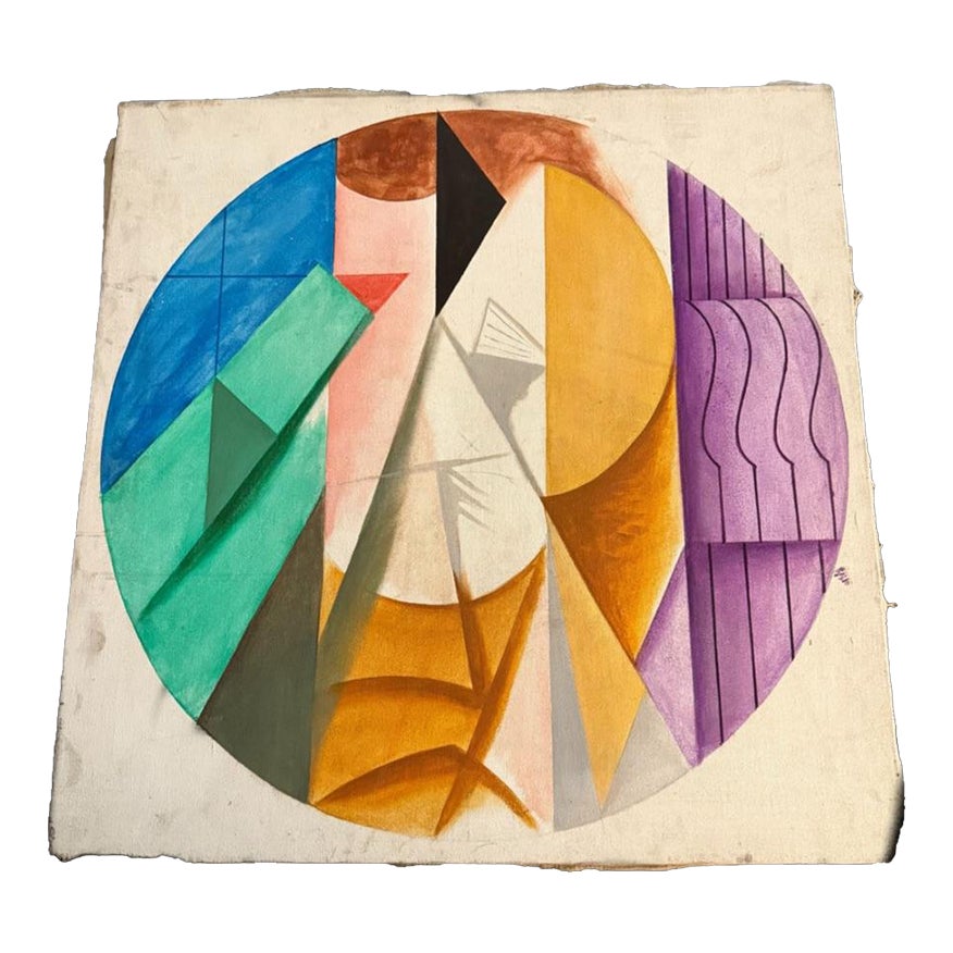 1950s Edward Wasser (1920-2003, American) Geometric Abstract on Canvas ...