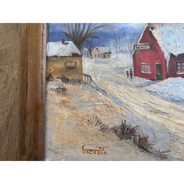 1997 Signed Rustic Landscape Wood Frame Oil Painting on Canvas | Chairish
