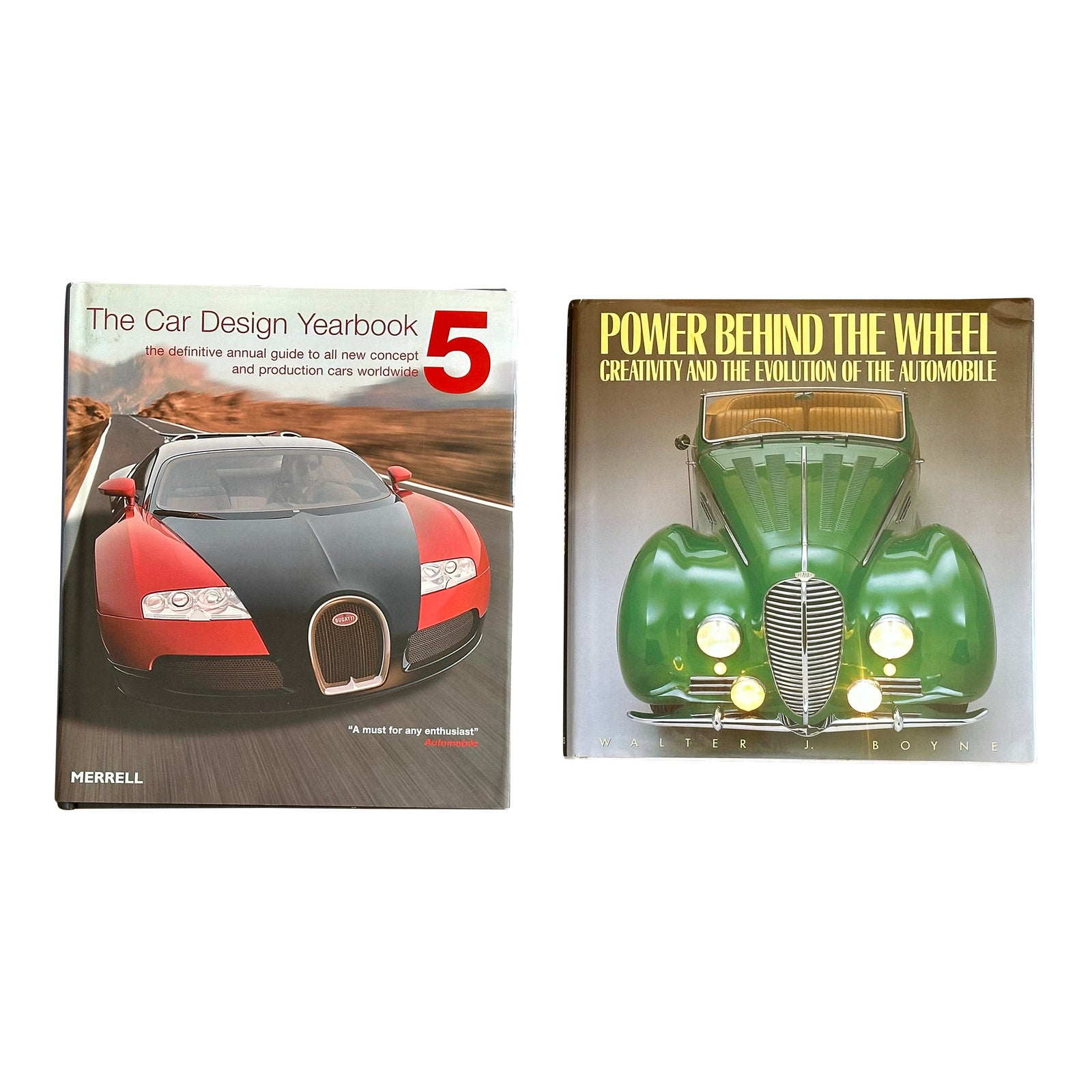 Vintage Car Design Coffee Table Book Set | Chairish