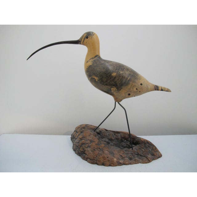 Marc Smith MCM Style Buckeye Burl Wood on Manzanita Base Curlew Bird ...
