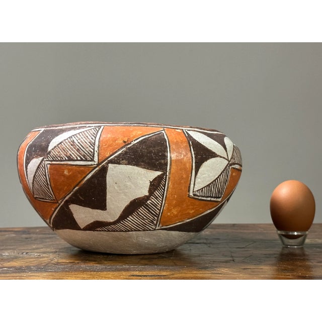 Antique Polychrome Native Acoma Pottery Bowl | Chairish