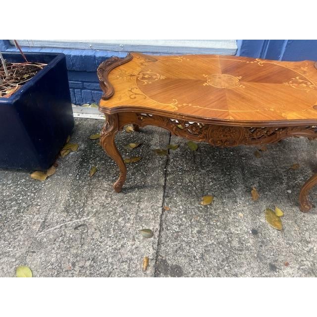 Antique 1940s Italian Walnut Hand-Carved Coffee Table | Chairish