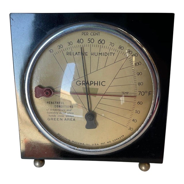 1930s Art Deco Bakelite Temperature & Humidity Monitor by Middlebury ...