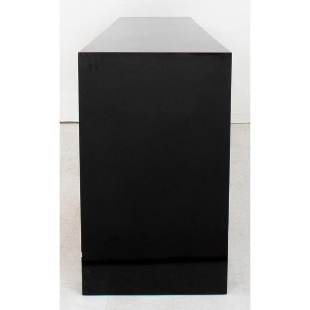 Minimalist Black Lacquer Console Table | Chairish