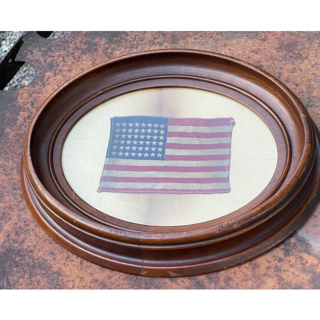 Vintage 48 Star American Flag 1940 in Vintage 1880’s Antique Walnut ...