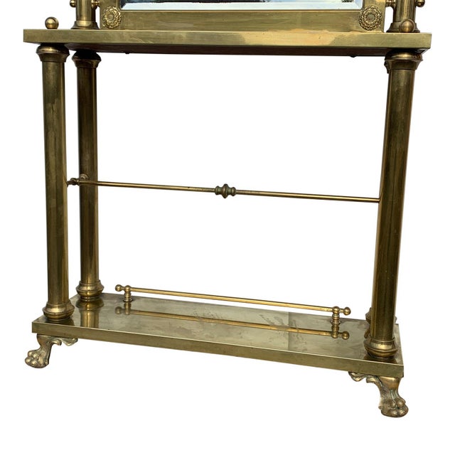 Brass Hall Tree Console Table / Mirror | Chairish