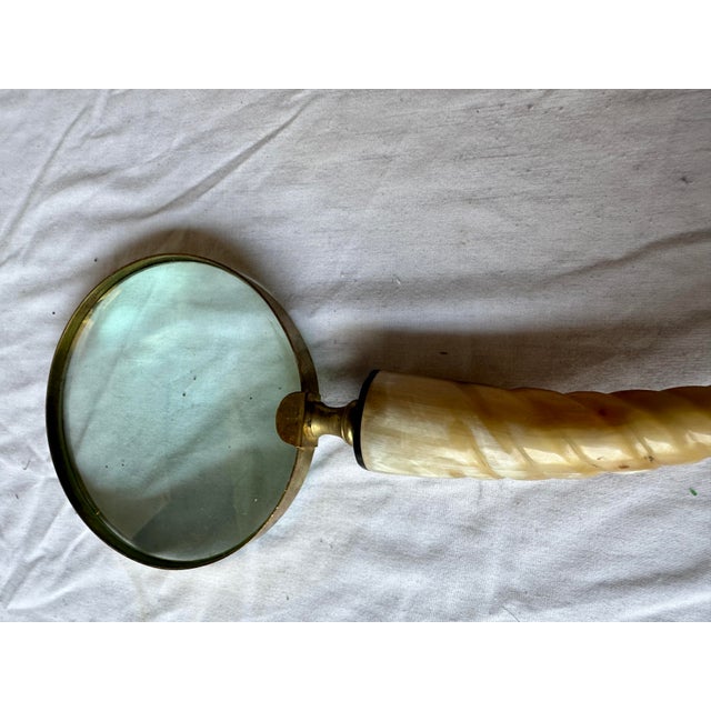 1970s Magnifying Glass With Stone Handle | Chairish