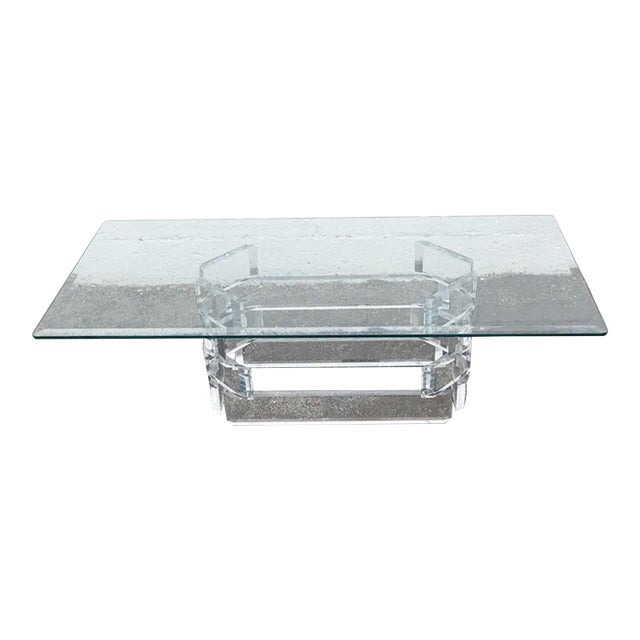 Mid Century Modern Lucite Acrylic Glass Top Coffee Table Chairish