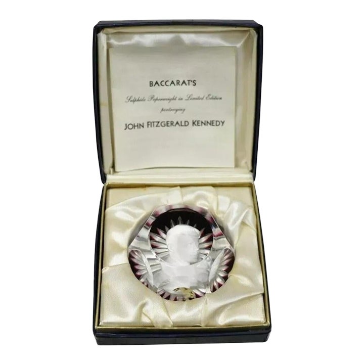 Vintage Baccarat John F. Kennedy Ruby Red Sulphide French Crystal ...