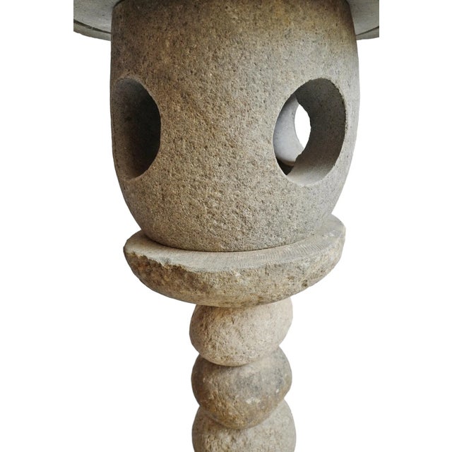 Outdoor Stacked River Rock Light House Post | Chairish