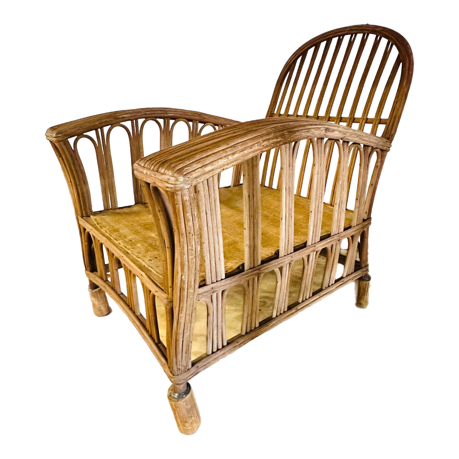Early Mid-Century Stick Reed Chair in the Style of Heywood-Wakefield ...