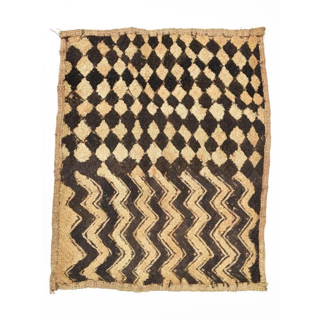 20th Century Square Kuba Raffia Textile | Chairish
