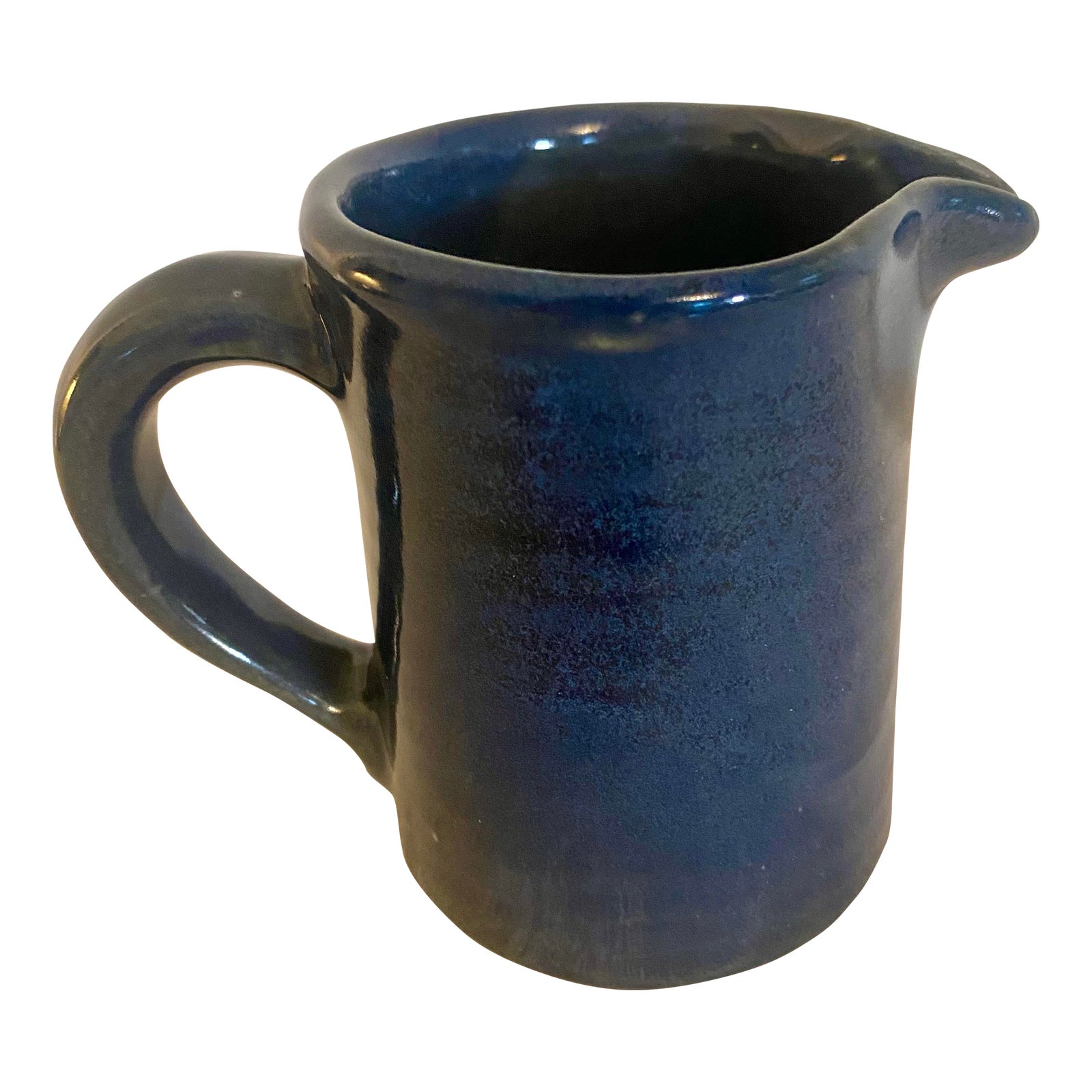 Contemporary French Pottery Pitcher Creamer by Taize in Cobalt Blue ...