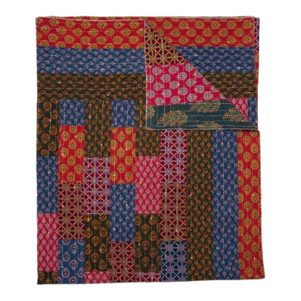 Rectangles 2 Patchwork Quilt, Queen - Multi-Color | Chairish