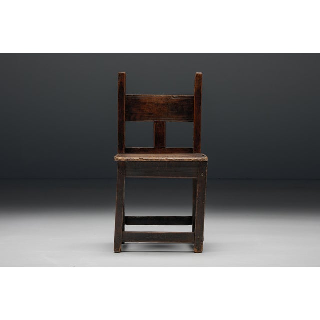 Vintage Rustic Children's Chair in Wood | Chairish