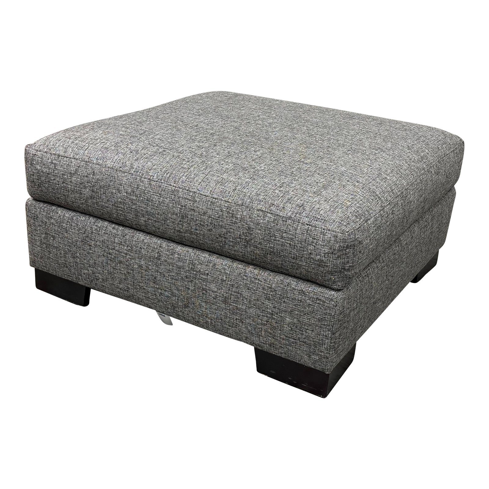 JoyBird Grey Square Ottoman | Chairish