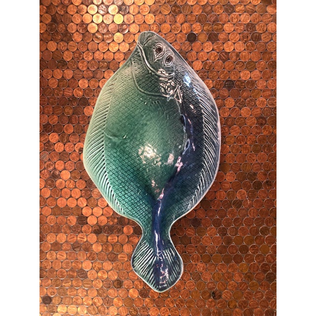 Early 21st Century Ann Gerrity (Ann Elizabeth) Studio Ceramic Flounder ...