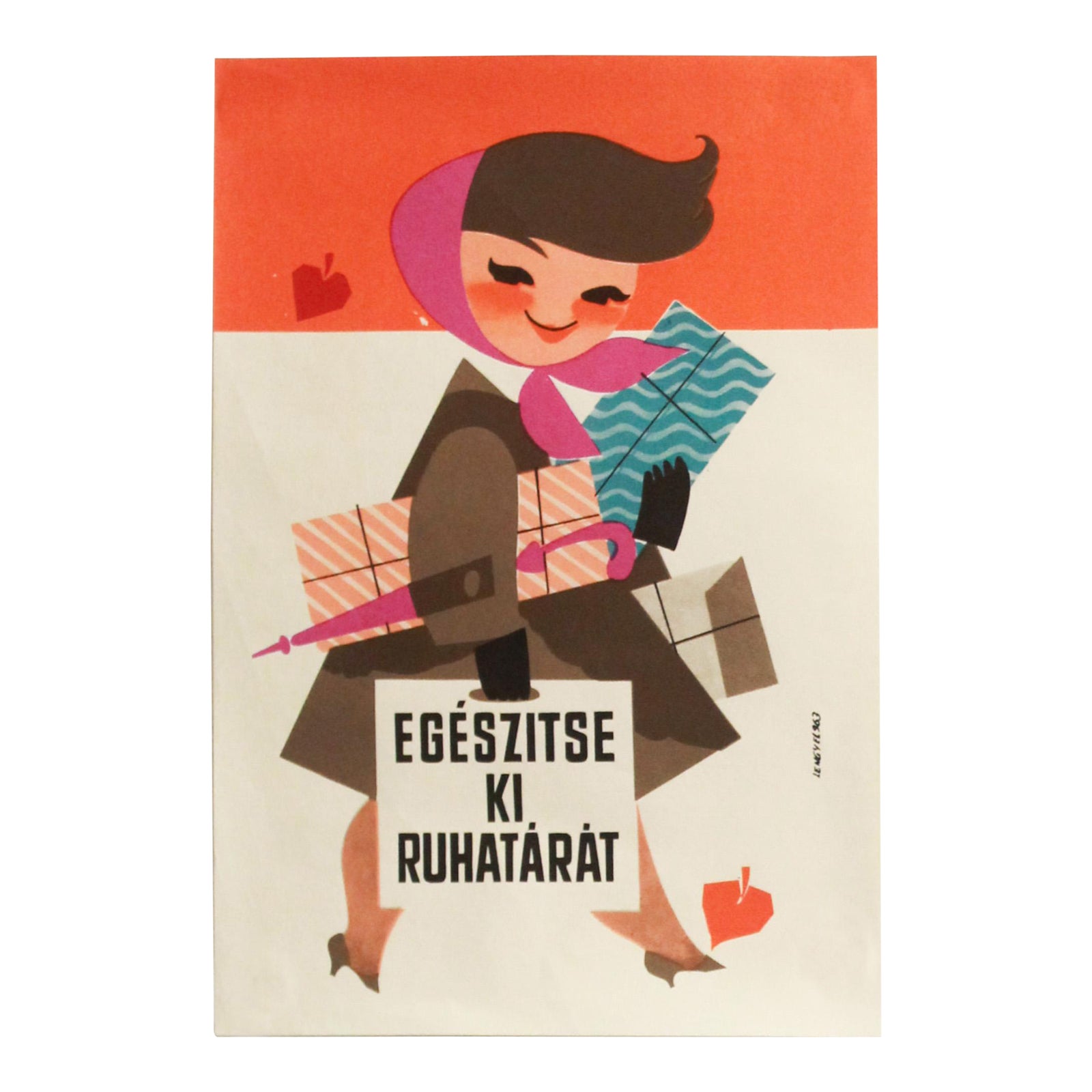 1963 Hungarian Fashion Advertising Poster, "Complete Your Wardrobe ...
