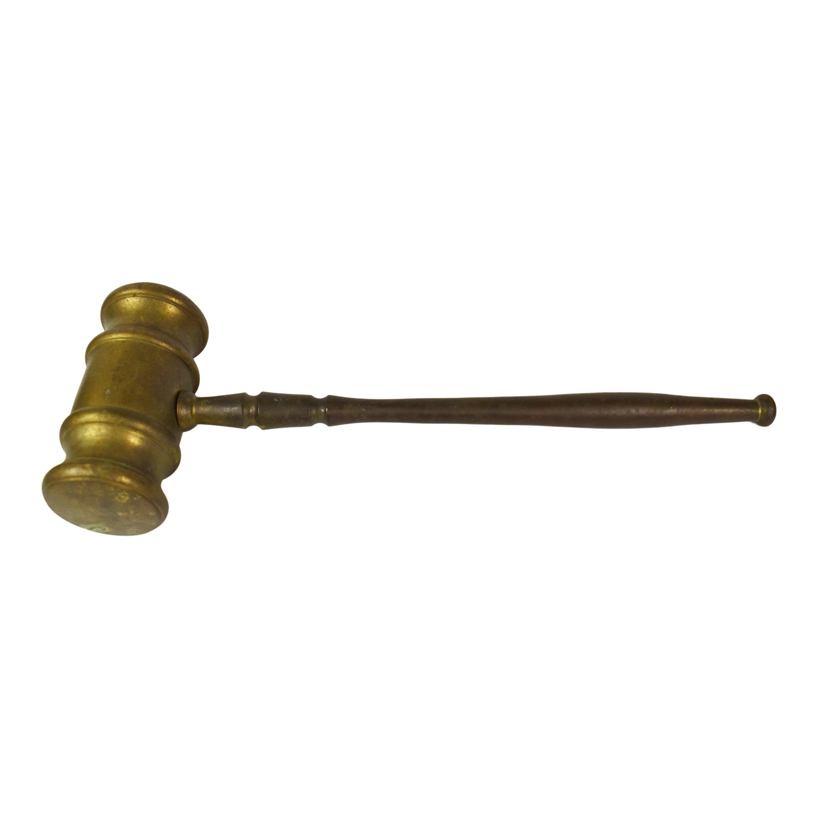 Vintage Mid 20th Century Solid Brass Court Gavel Hammer Paper Weight ...