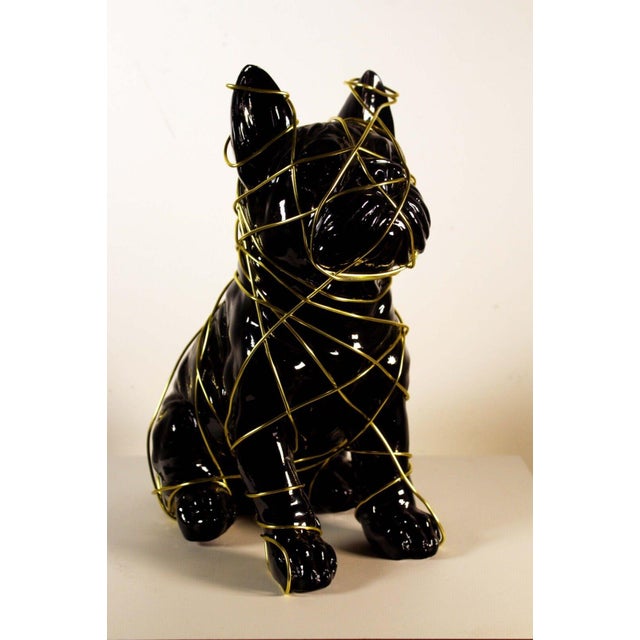 Early 21st Century Modern Frenchie Neon Ceramic & Wire Sculpture Homage ...