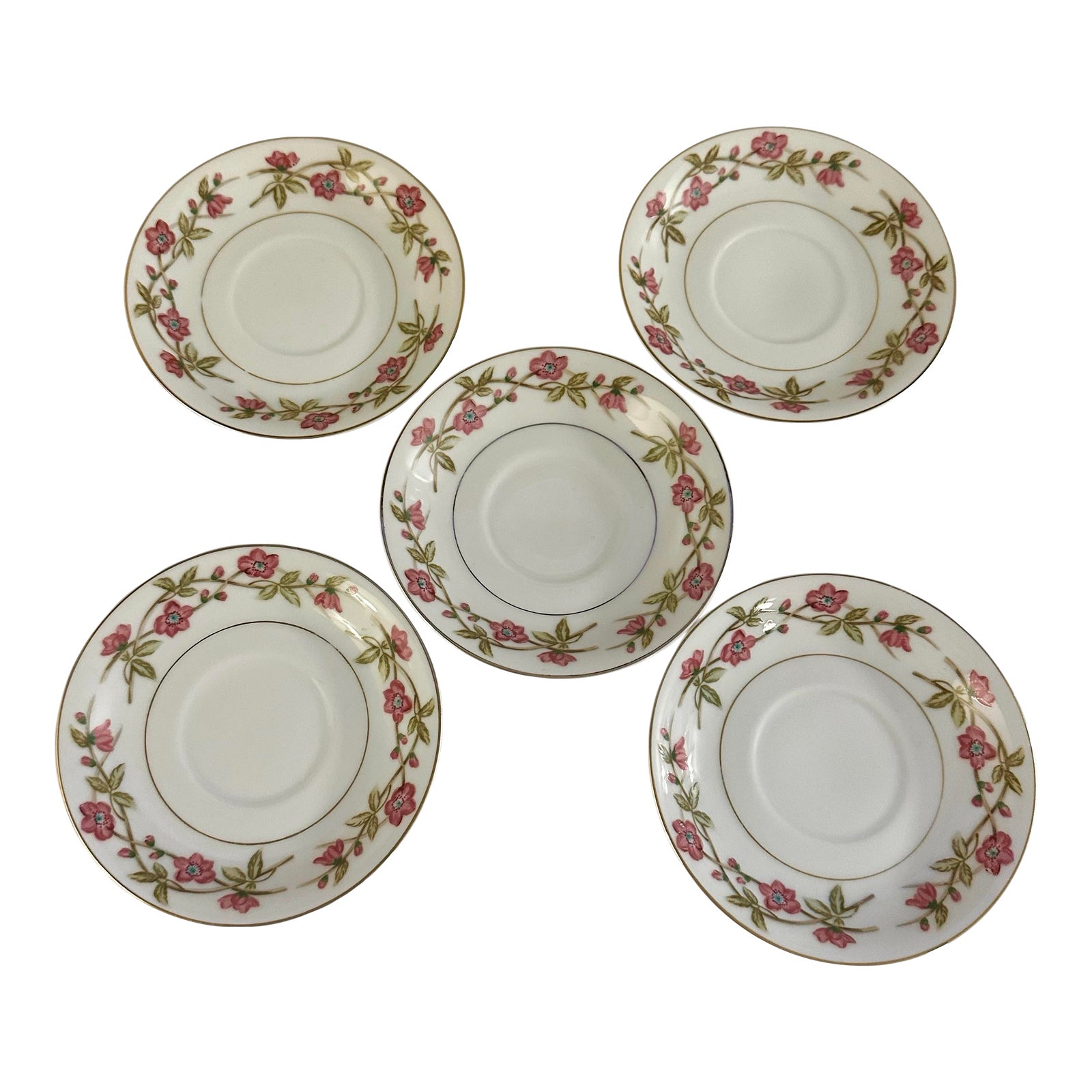 Vintage Valmont China ‘Briar Rose’ Pattern Bread & Butter Plates - A ...