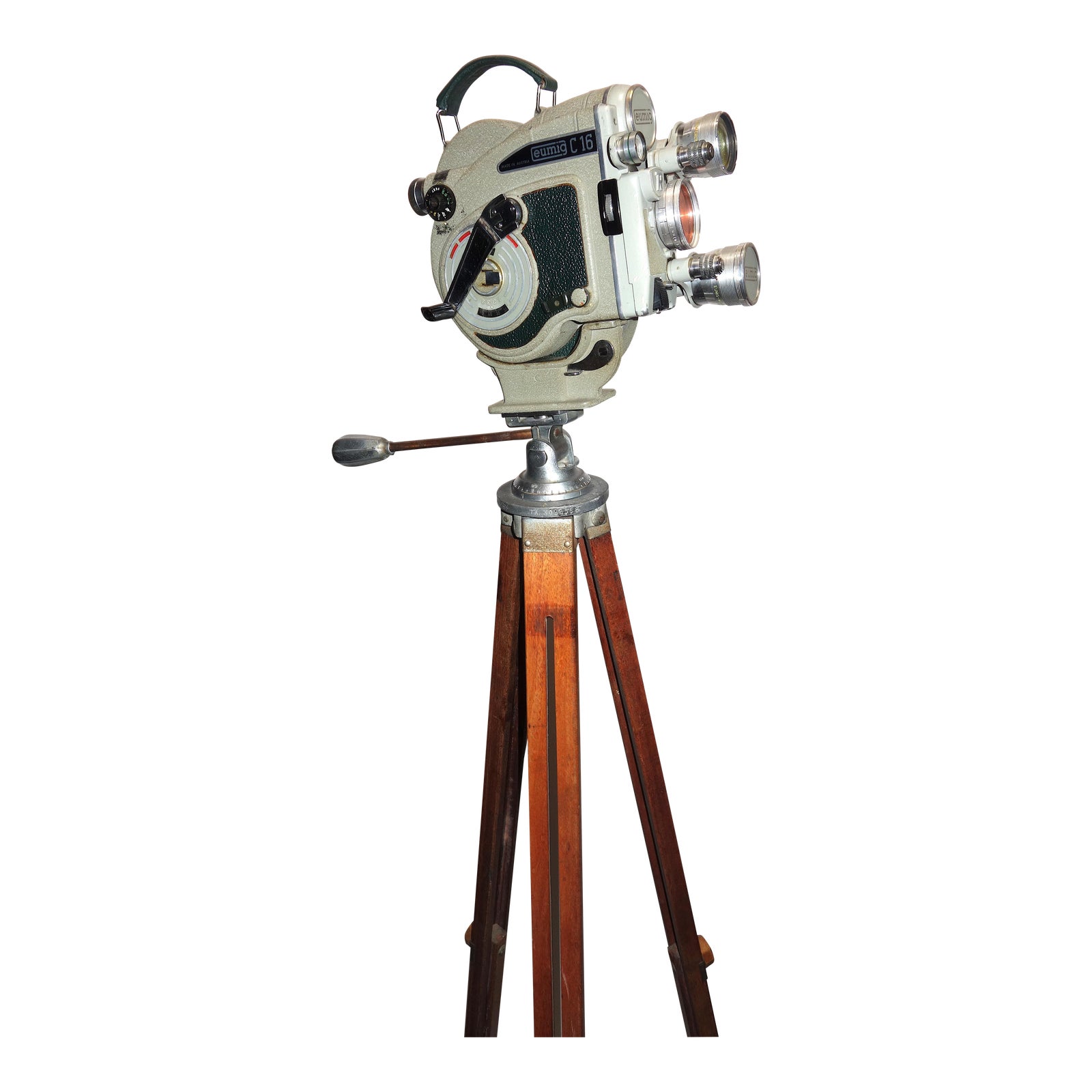 1956 Austrian Motion Picture Camera on Wood Tripod | Chairish