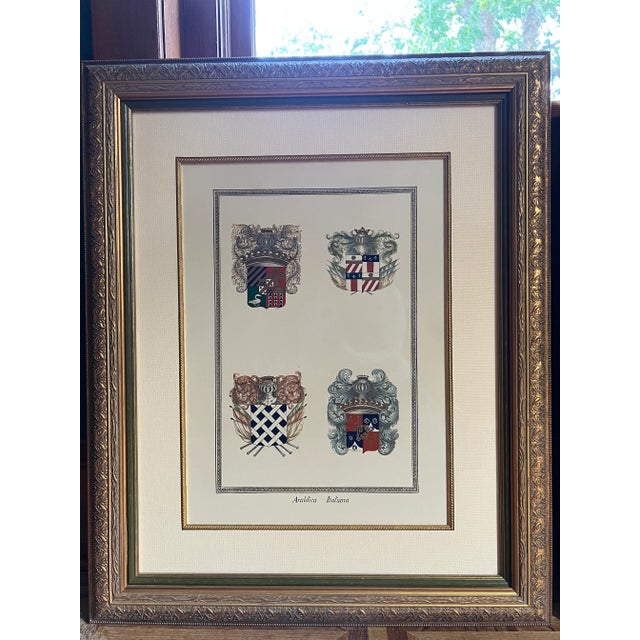 Set of 2 Large Antique Heraldry Araldica Italiana Royal Italian Crest ...