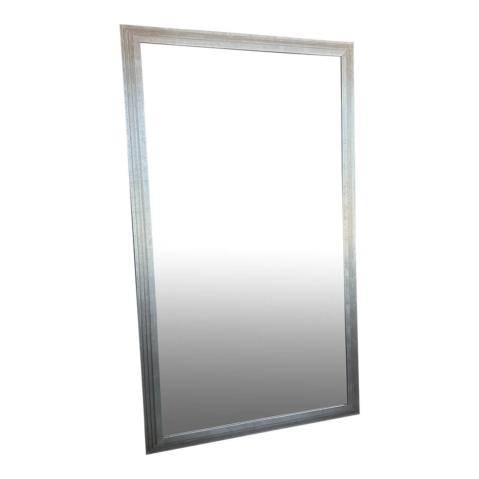 Transitional Floor Mirror Custom 84" With Silver Frame | Chairish