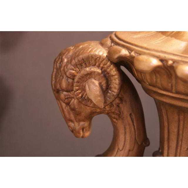 Vintage Triple Ram Goat Head Copper Clad Gold Neoclassical French Style ...