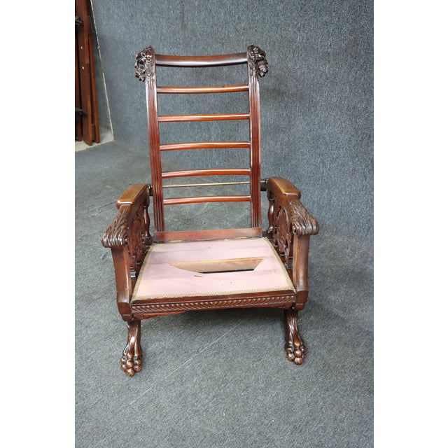 Mahogany Victorian Morris Lounge Chair | Chairish