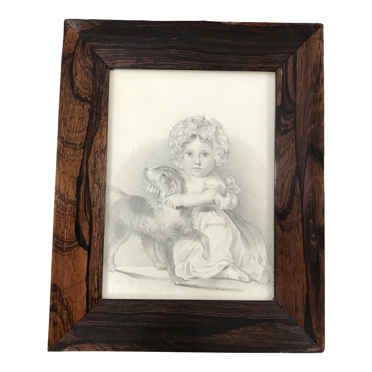 Late 19th Century Early British Pencil and Charcoal Drawing Child and ...