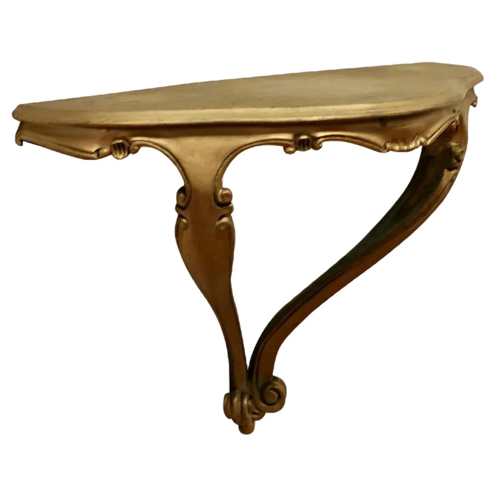 French Carved Gilt Console Wall Shelf, 1890s | Chairish