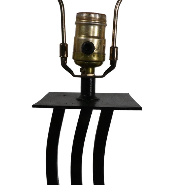 Vintage Post Modern Alsy Wave Iron Table Lamp C. 1980's | Chairish