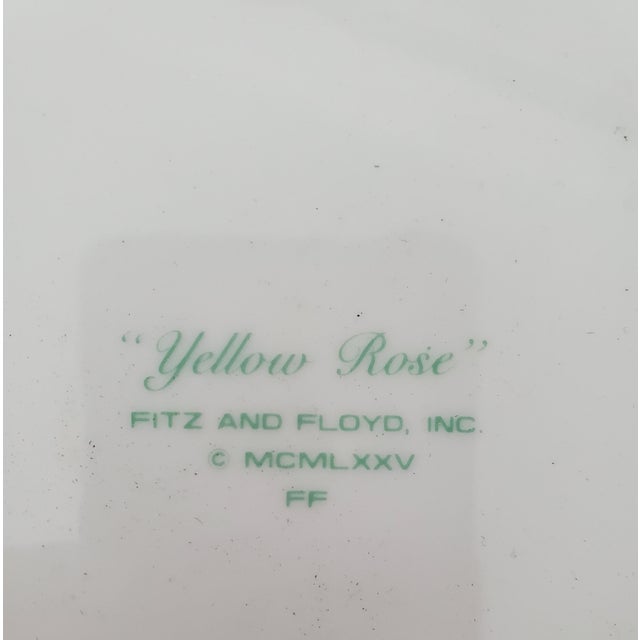 Vintage Fitz and Floyd Yellow Floral Plates With Petite Platter Set- 5 ...