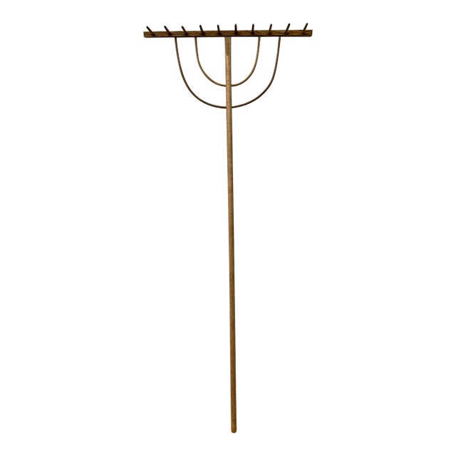 Antique Early 20th Century Hand Made Wooden Hay Rake | Chairish