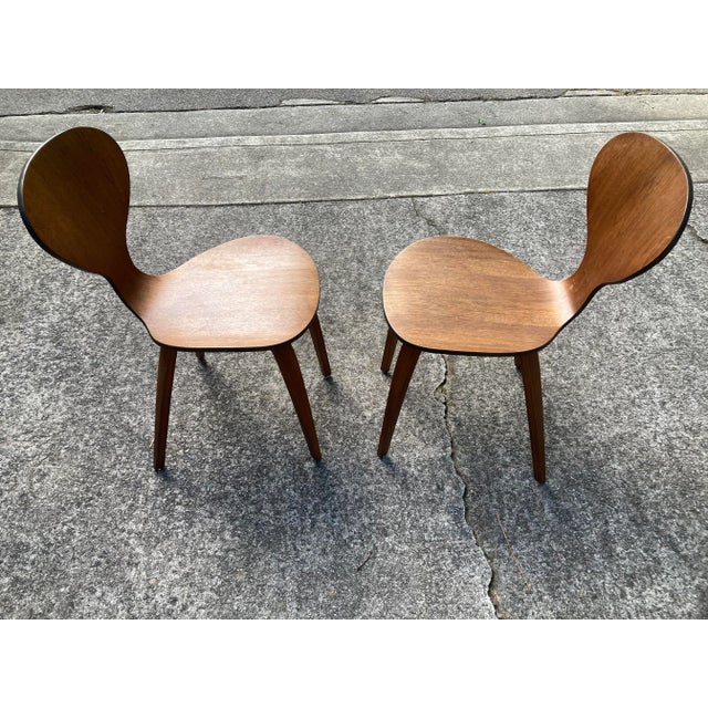 Mid-20th Century Norman Cherner Style Bent Plywood Chairs - a Pair ...
