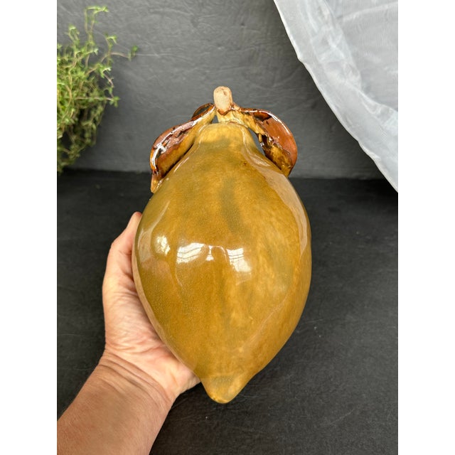 Art Pottery Lemon Fruit Sculpture Figurine | Chairish