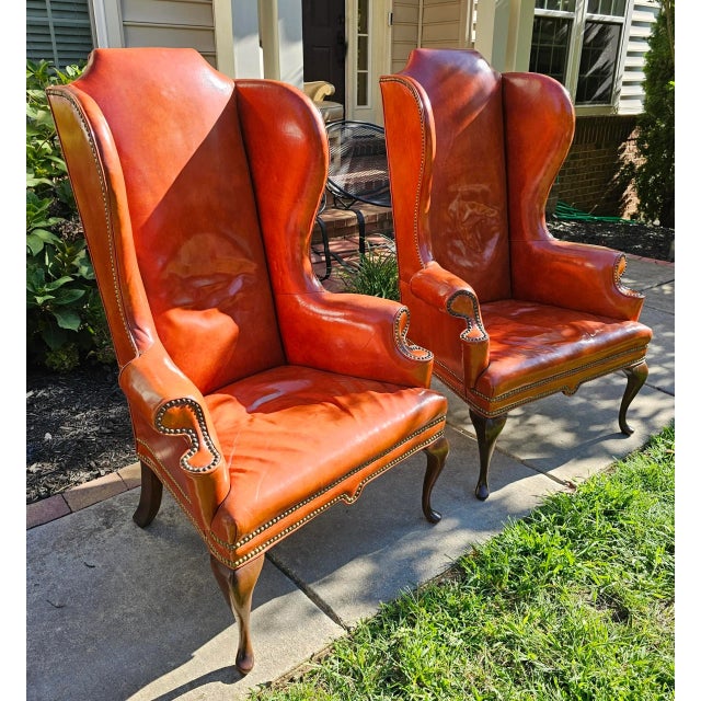Queen anne high back wing chair store