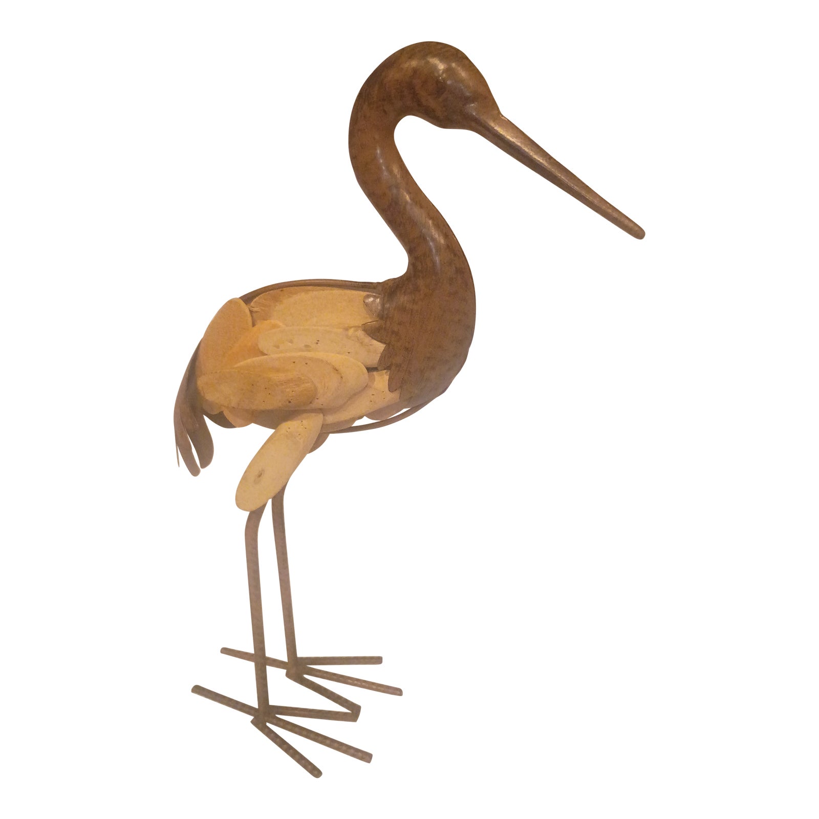 Mid 20th Century Modern "Bora" Style Driftwood and Rebar Heron ...