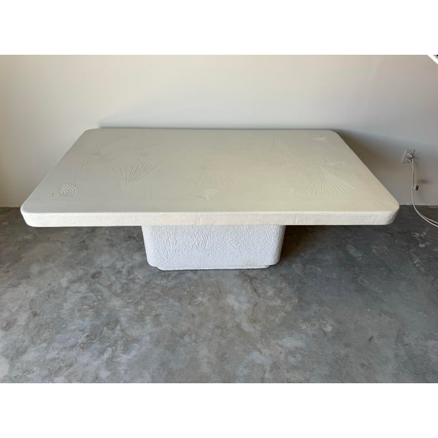 1980's J. Berdou Art Handmade Plaster Dining or Conference Table | Chairish