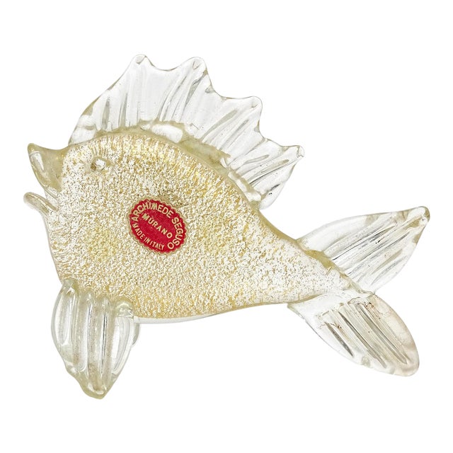 Murano Seguso Label Vintage Gold Flecks Italian Art Glass Free Standing ...