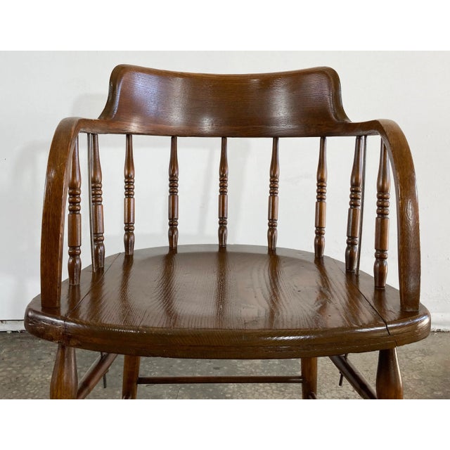 Vintage Saloon Style Captain's or Banker Chair | Chairish