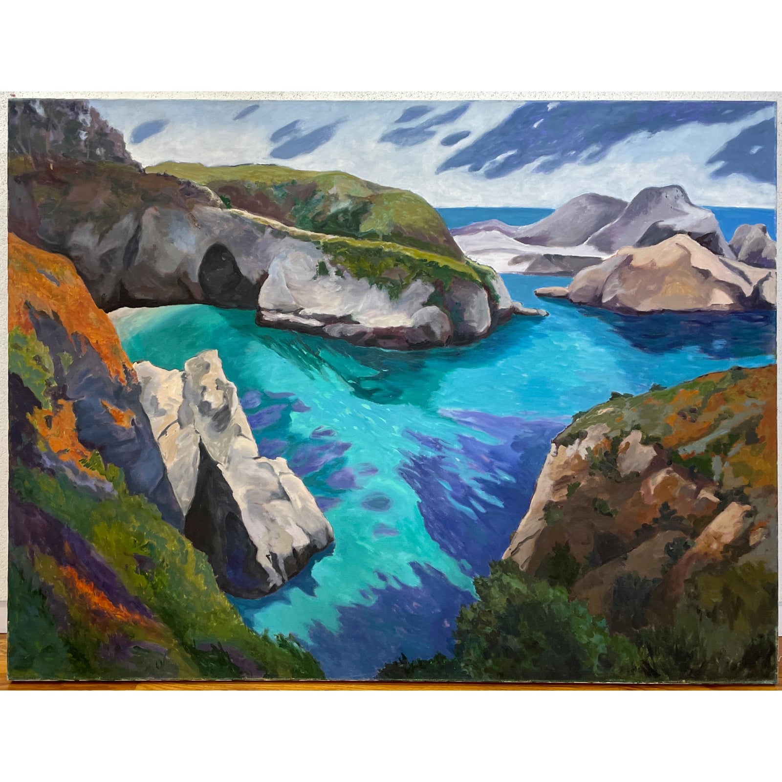 “China Cove” Abstract Seascape Oil on Canvas Painting by Mary Alice ...