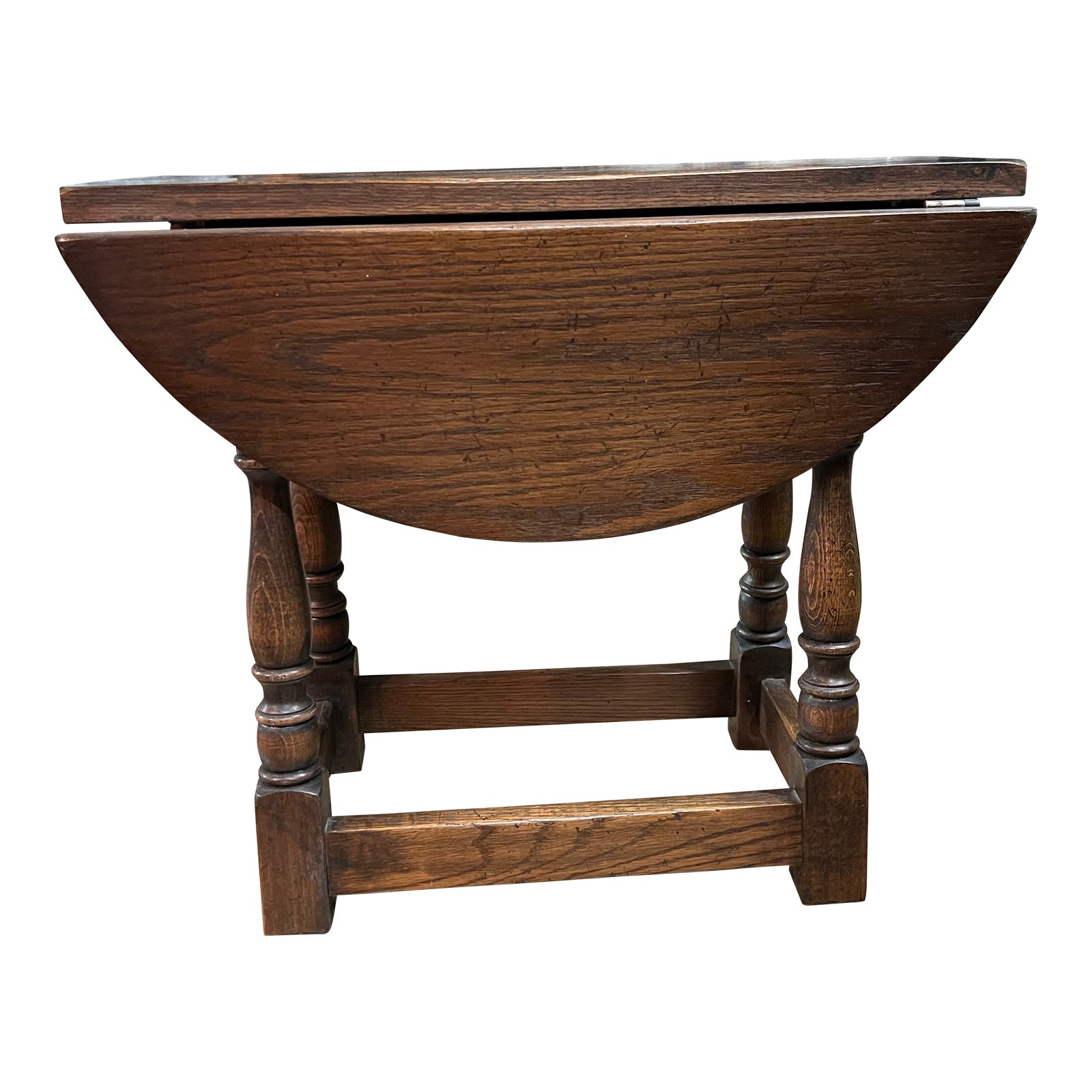 Mid 20th Century Side Oak Table With Drop Leafs | Chairish