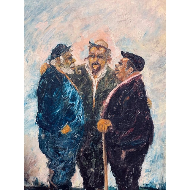 Albert Goldman, Sephardic Jewish Men Vibrant Judaica Vintage Oil ...