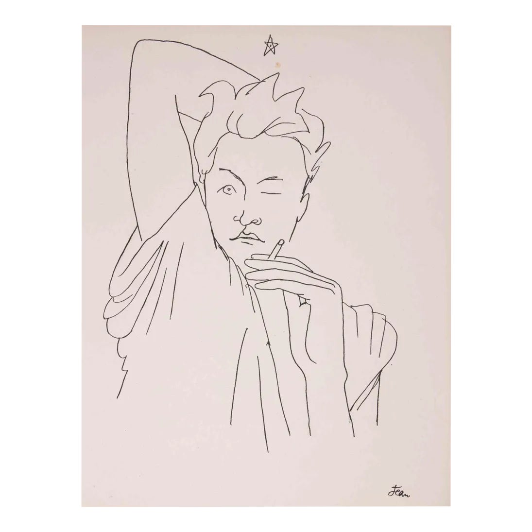 Jean Cocteau, Portrait de Jean Desbordes, Lithograph, 1929 | Chairish