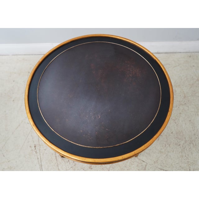 Regency Style Round Black & Gold Lamp Table | Chairish