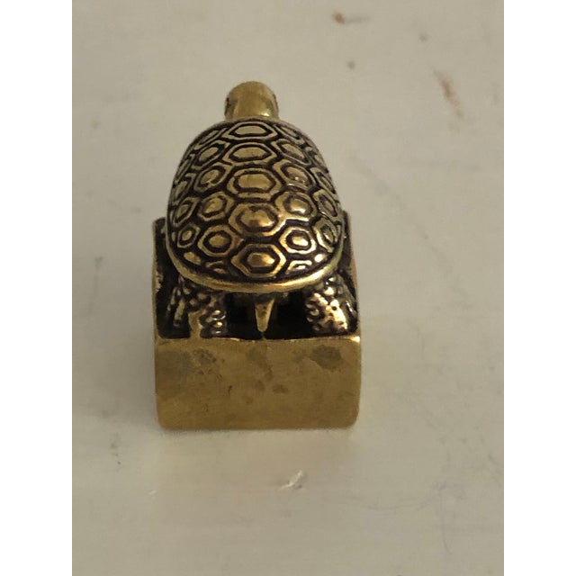 Early 21st Century Miniature Brass Turtle Wax Seal | Chairish