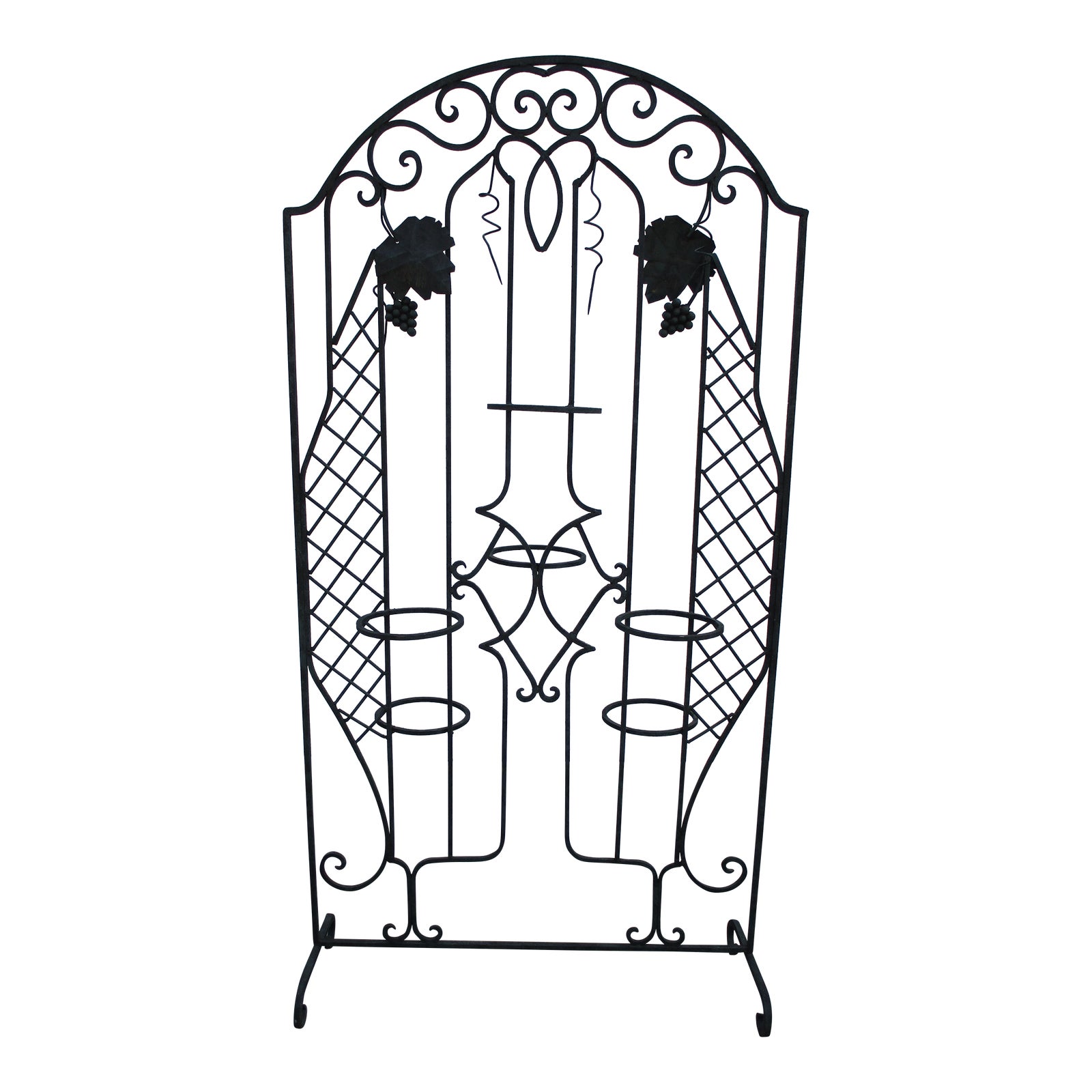 Wrought Iron and Steel Garden Trestle Six Pot Planter | Chairish