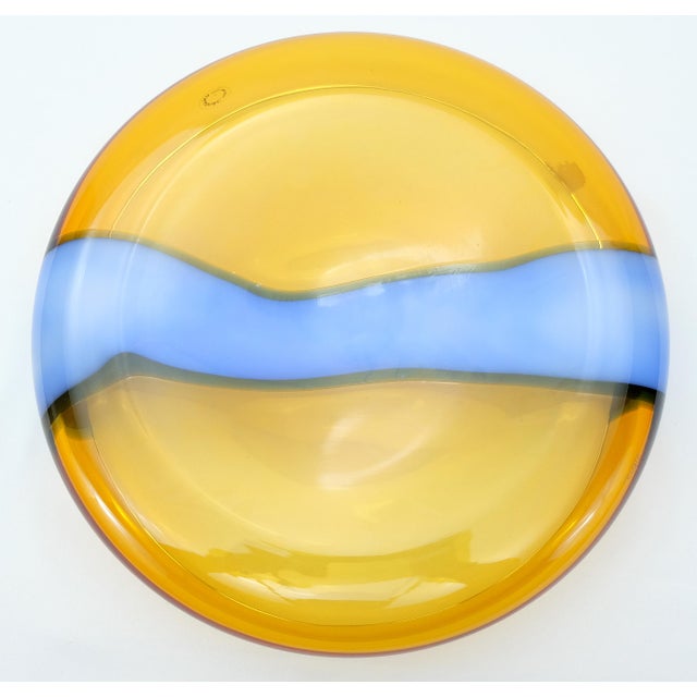 Amber & Blue Murano Glass Bowl by v. Nason & C. Of Italy | Chairish